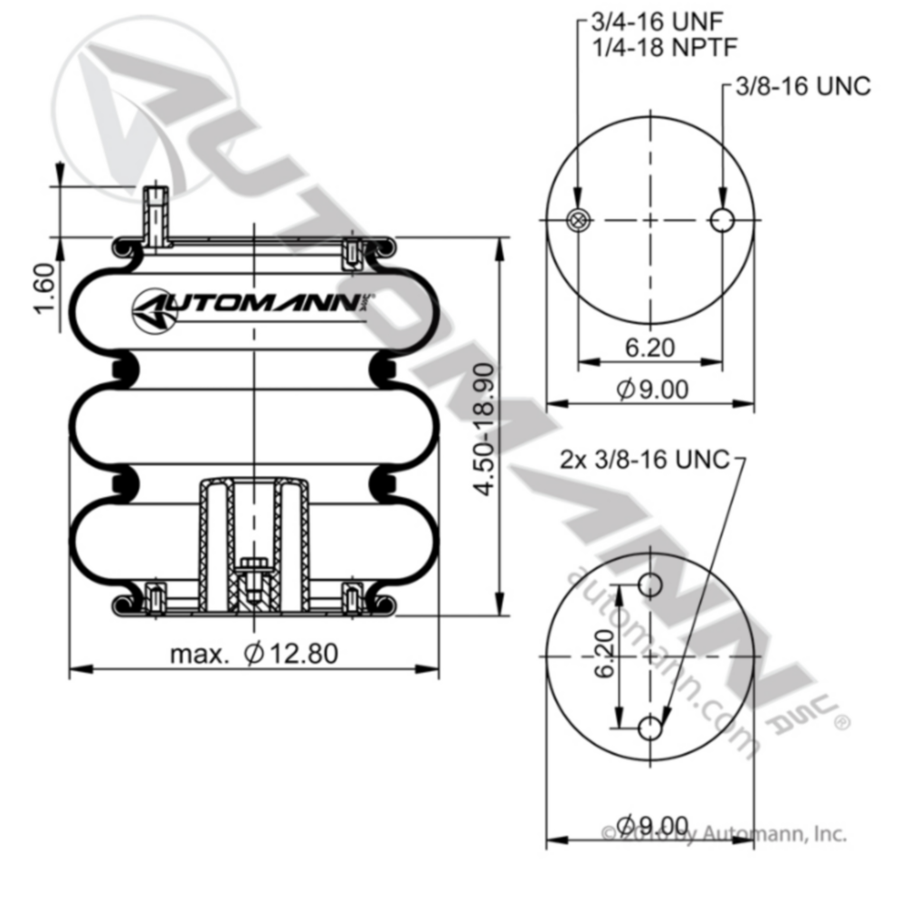 AIR SPRING TRIPLE CONVOLUTED | Custom Truck One Source