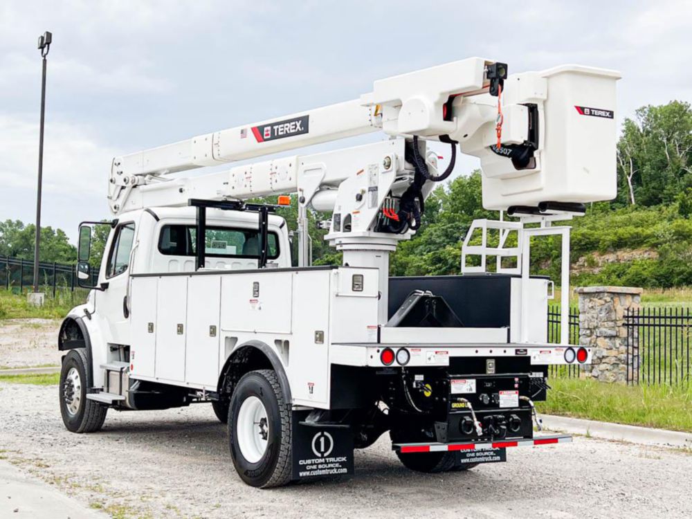 55 ft Distribution Bucket Truck Rental - Custom Truck One Source