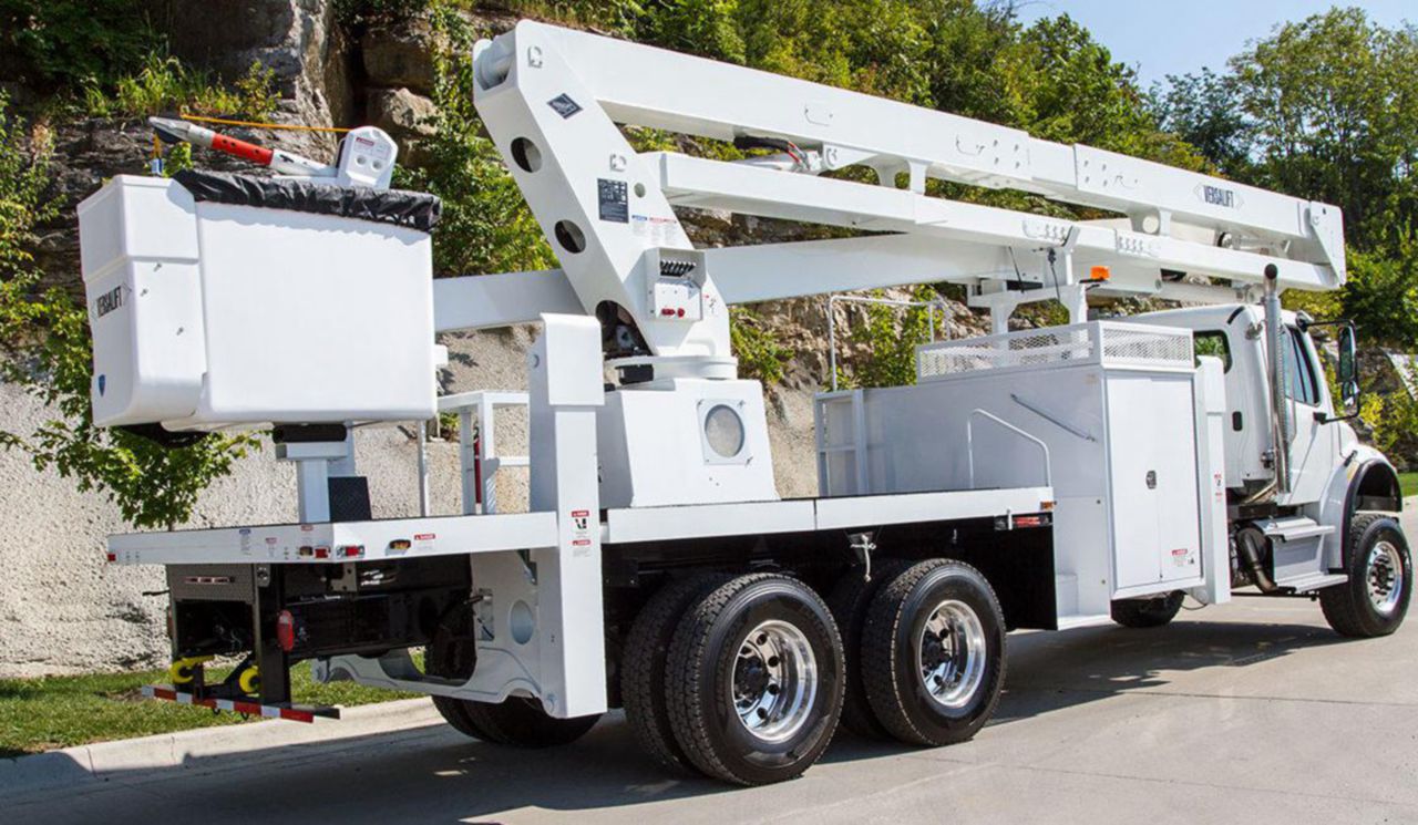 95 ft Transmission Bucket Truck Rental - Custom Truck One Source