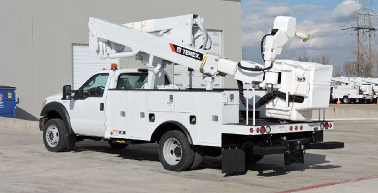 40 ft Distribution Bucket Truck Rental - Custom Truck One Source