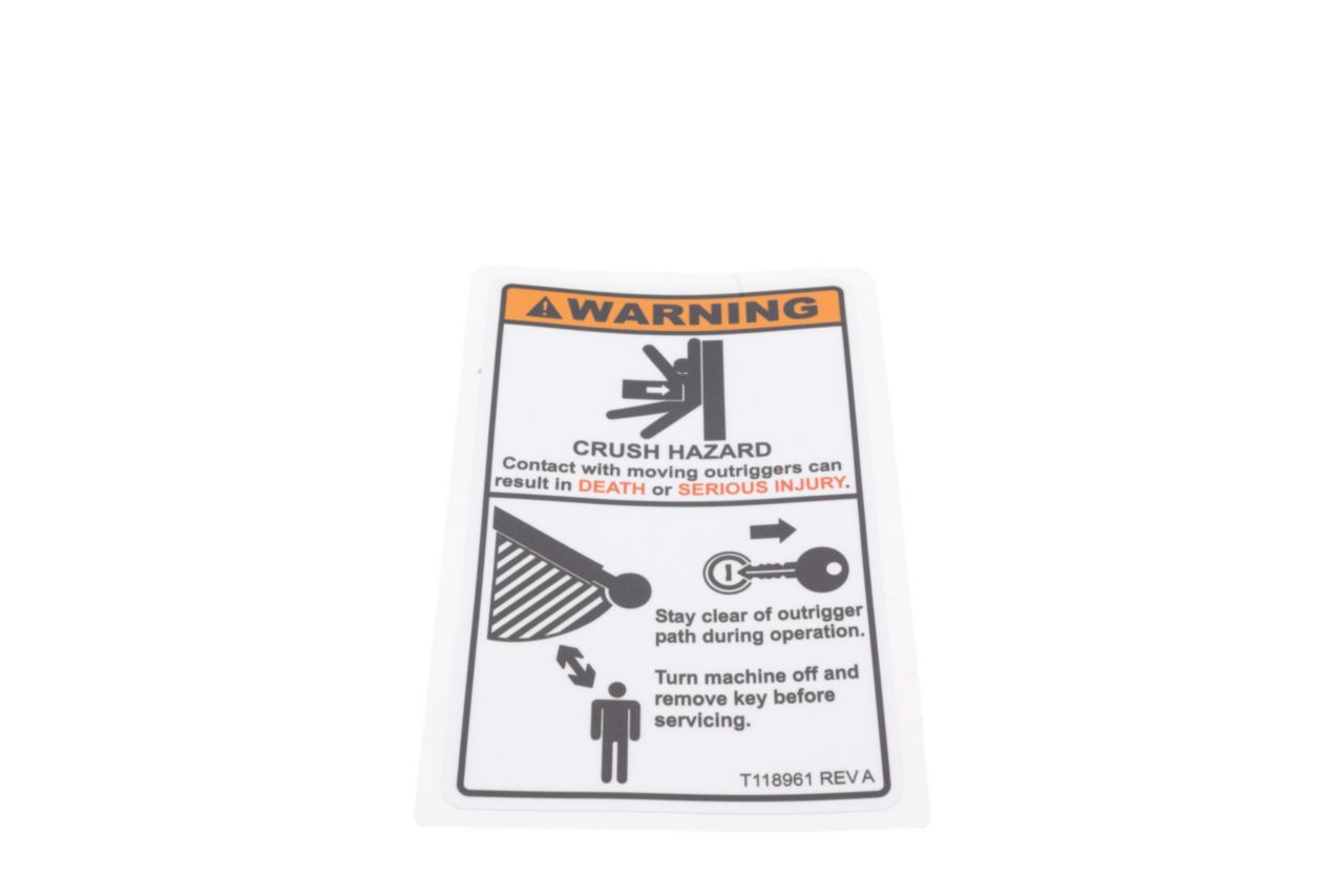 DECAL, OUTRIGGER CRUSH-SWING | Custom Truck One Source