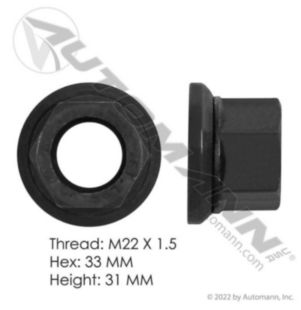 FLANGED CAP NUT M22 X 1.5 33M | Custom Truck One Source